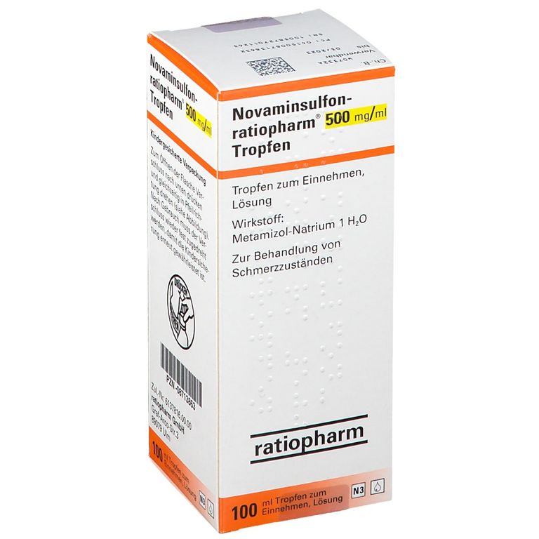 Novaminsulfon-ratiopharm® 500 mg/ml Tropfen 100 ml mit dem E-Rezept ...