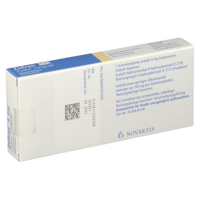 Zofran® 4 mg Zydis® Lingual 10 St mit dem E-Rezept kaufen - Shop Apotheke
