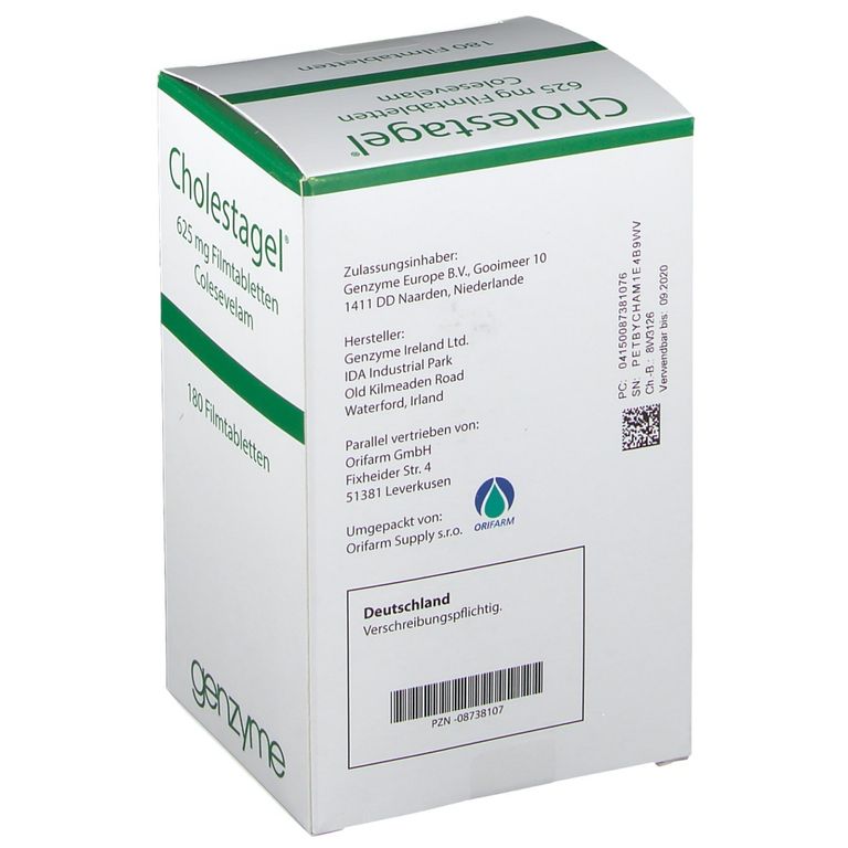 Cholestagel 625 mg 180 St mit dem E-Rezept kaufen - Shop Apotheke