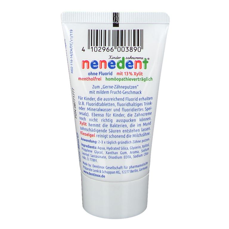 nenedent® Kinderzahncreme ohne Fluorid 50 ml - Shop Apotheke