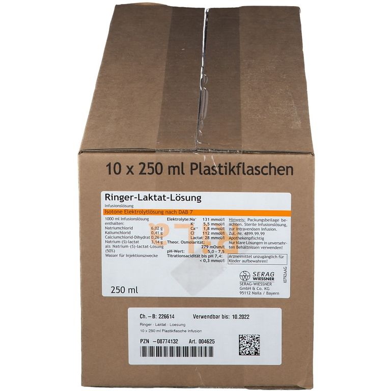 Ringer-Laktat-Lösung Infusionslösung 10x250 ml - Shop Apotheke