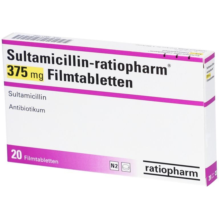 Sultamicillin-ratiopharm® 375 mg 20 St mit dem E-Rezept kaufen - Shop ...