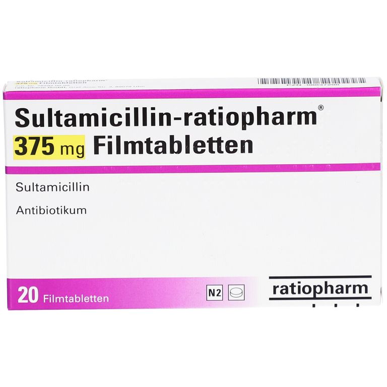 Sultamicillin-ratiopharm® 375 mg 20 St mit dem E-Rezept kaufen - Shop ...