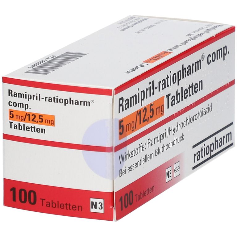 Ramipril-ratiopharm® comp. 5 mg/12,5 mg 100 St mit dem E-Rezept kaufen ...