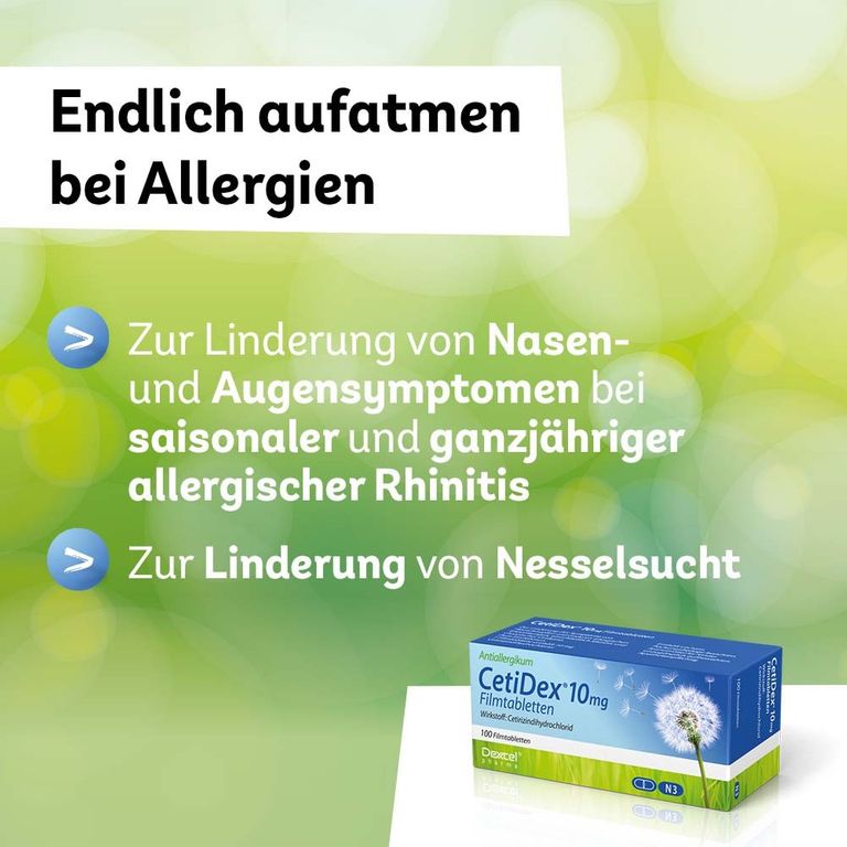 CetiDex® 10mg, bei Allergien 50 St - Shop Apotheke