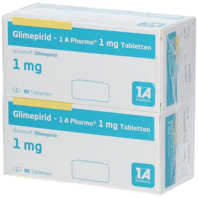 Glimepirid 1A Pharma® 1Mg 180 St mit dem E-Rezept kaufen - Shop Apotheke