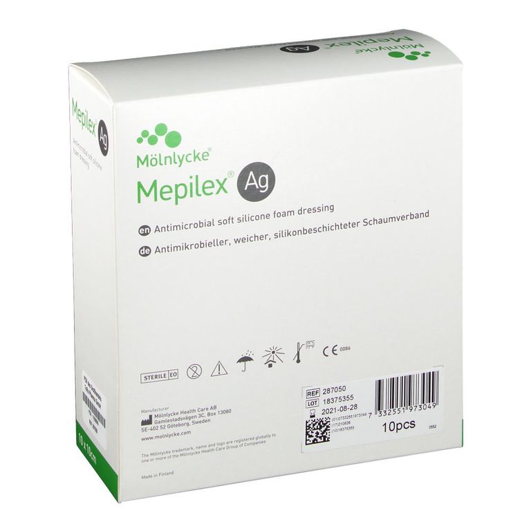 Mepilex® Ag 10 x 10 cm 10 St - Shop Apotheke