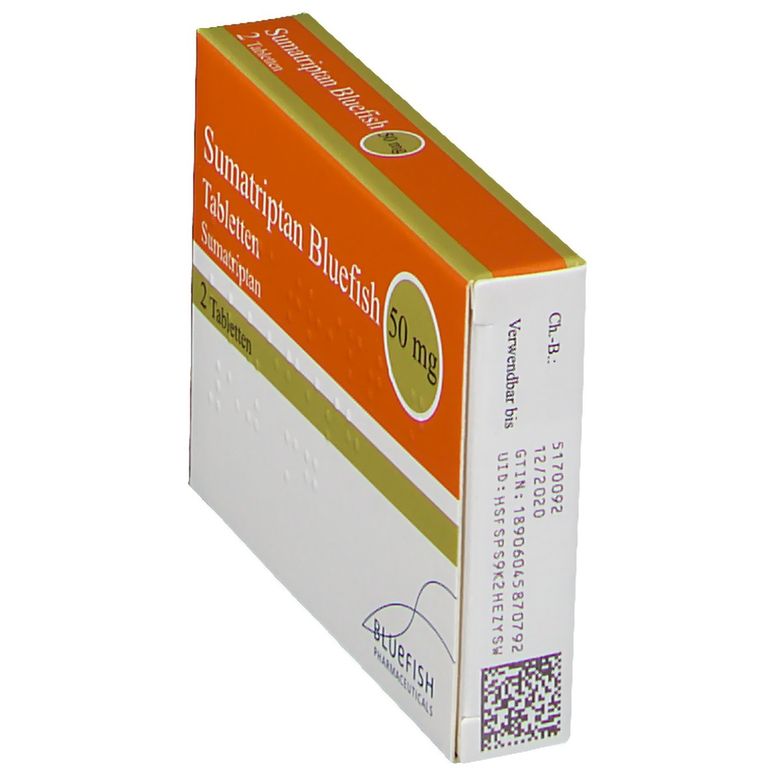 Sumatriptan Bluefish 50 mg 2 St mit dem E-Rezept kaufen - Shop Apotheke