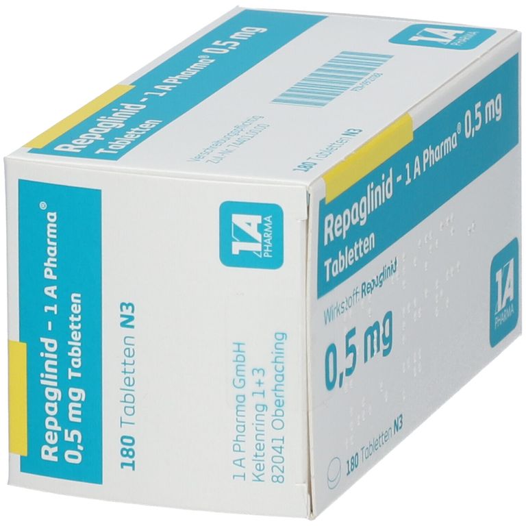 Repaglinid 1A Pharma® 0.5Mg 180 St mit dem E-Rezept kaufen - Shop Apotheke