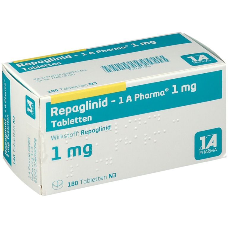 Repaglinid 1A Pharma® 1Mg 180 St mit dem E-Rezept kaufen - Shop Apotheke