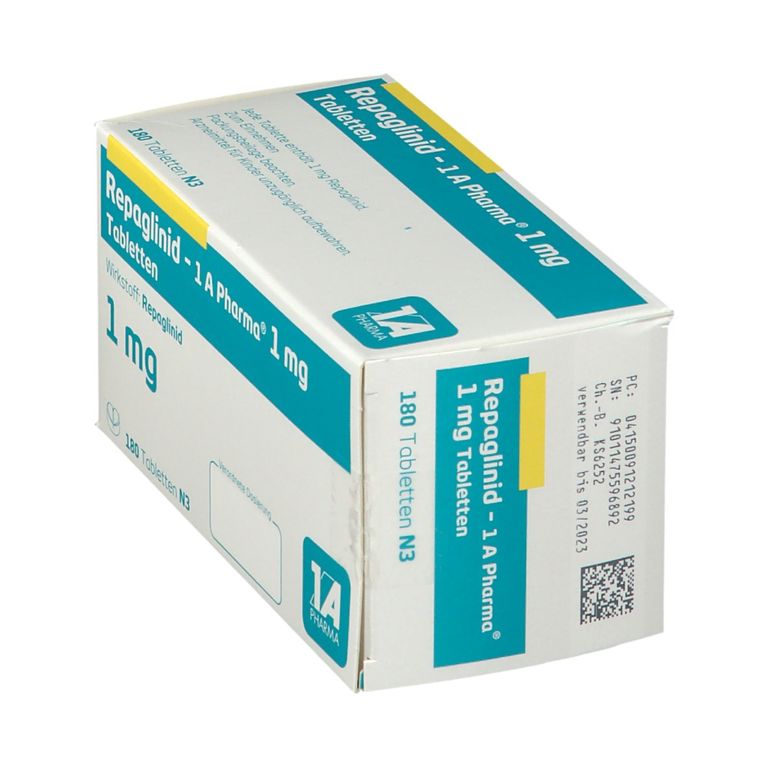 Repaglinid 1A Pharma® 1Mg 180 St mit dem E-Rezept kaufen - Shop Apotheke