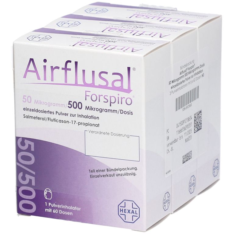 Airflusal® Forspiro® 50 µg/500 µg/Dosis 3 St mit dem E-Rezept kaufen ...