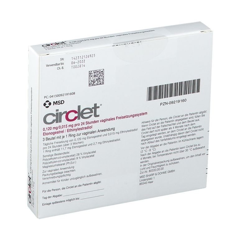 circlet® 0,120 mg/0,015 mg pro 24 Stunden 3 St mit dem E-Rezept kaufen ...