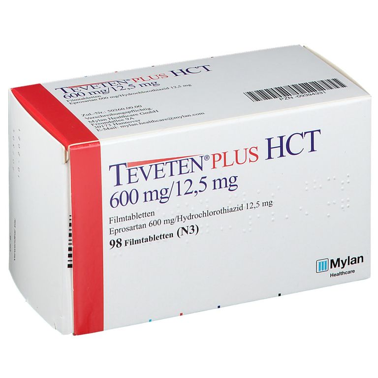 Teveten® Plus HCT 600 mg/12,5 mg 98 St mit dem E-Rezept kaufen - Shop ...