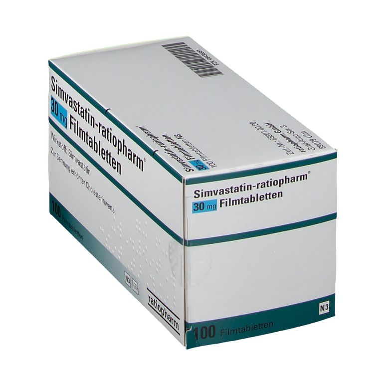 Simvastatin-ratiopharm® 30 mg 100 St mit dem E-Rezept kaufen - Shop ...