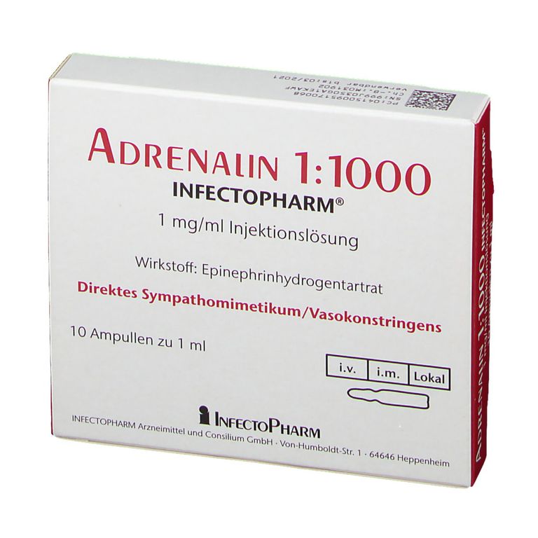 Adrenalin 1:1000 InfectoPharm® 1 mg/ml 10x1 ml mit dem E-Rezept kaufen - Shop Apotheke