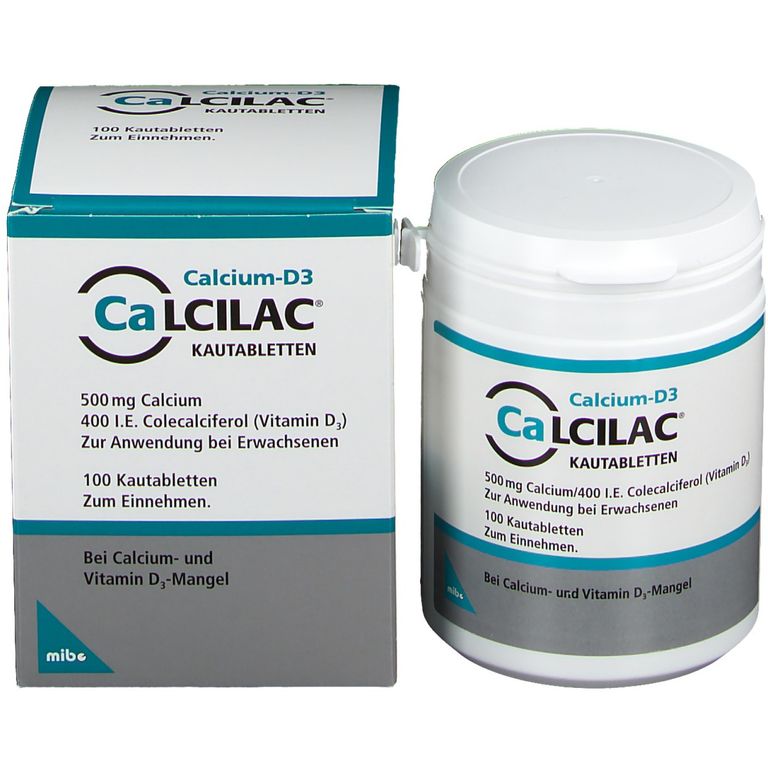 Calcilac® Kautabletten 500 mg/400 I.E. 100 St - Shop Apotheke