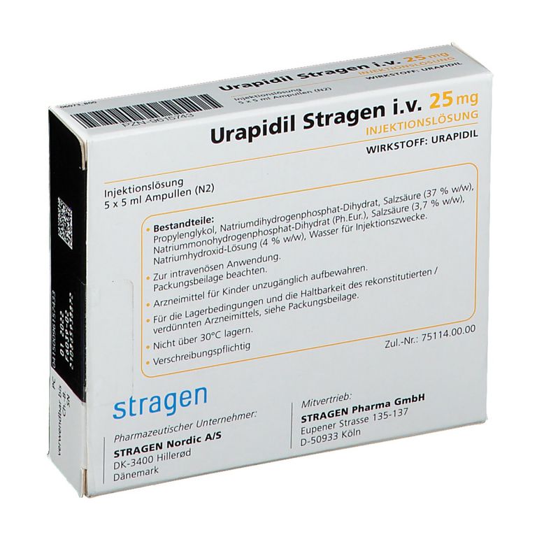 Urapidil Stragen i.v. 25 mg 5 St mit dem E-Rezept kaufen - Shop Apotheke