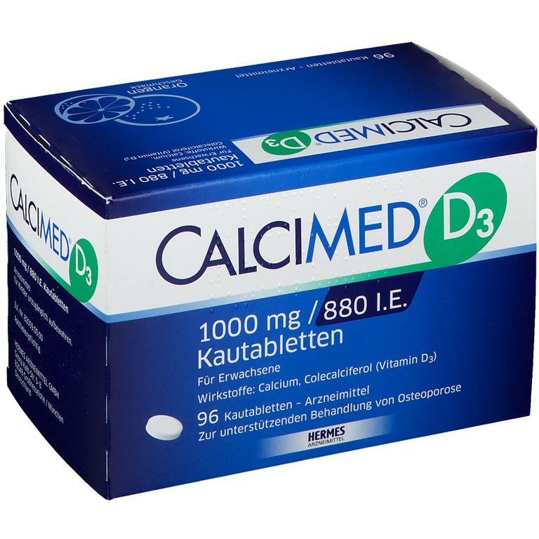 CALCIMED® D3 1000mg / 880 I.E. Kautabletten 96 St - Shop Apotheke
