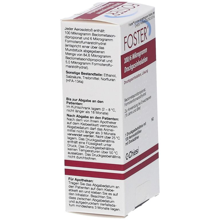 Foster 100/6 µg 120 Hub Dosieraerosol 1 St mit dem E-Rezept kaufen ...