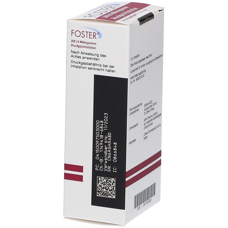 Foster 100/6 µg 120 Hub Dosieraerosol 1 St mit dem E-Rezept kaufen ...