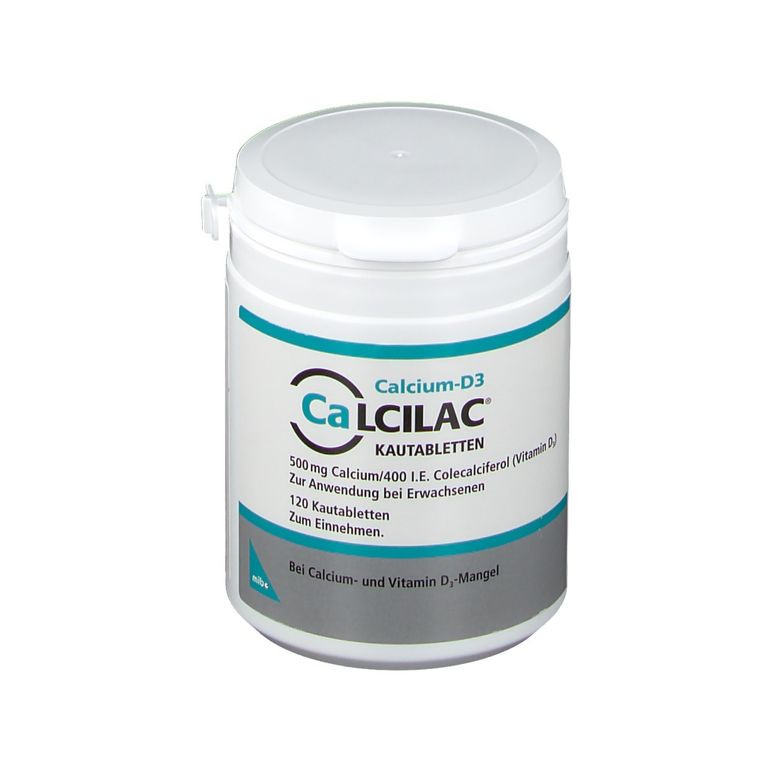 Calcilac® Kautabletten 500 mg/400 I.E. 120 St - Shop Apotheke