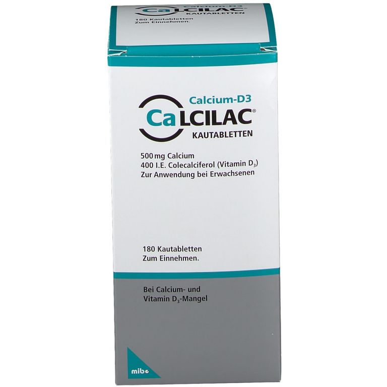 Calcilac® Kautabletten 500 mg/400 I.E. 180 St - Shop Apotheke