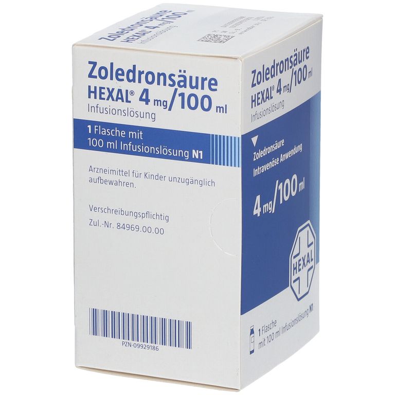 Zoledronsäure HEXAL® 4 mg/100 ml 1 St mit dem E-Rezept kaufen - Shop ...