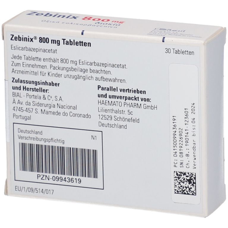 Zebinix 800 mg 30 St mit dem E-Rezept kaufen - Shop Apotheke