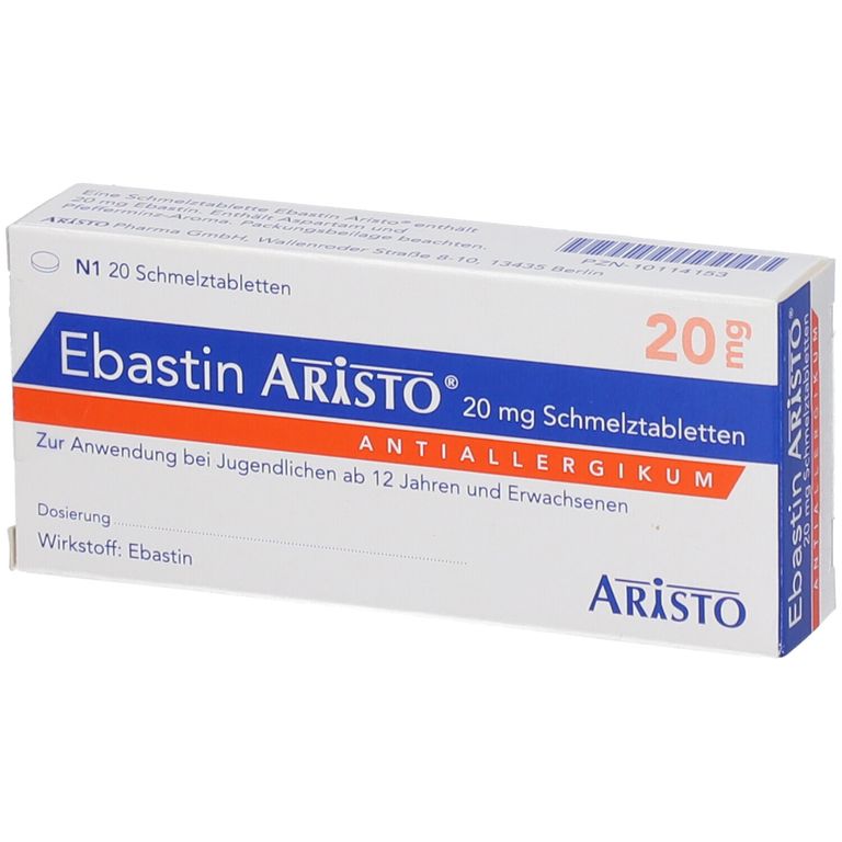Ebastin Aristo® 20 mg 20 St mit dem E-Rezept kaufen - Shop Apotheke