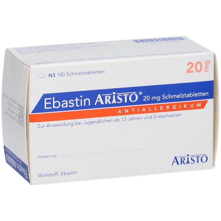 Ebastin Aristo® 20 mg 100 St mit dem E-Rezept kaufen - Shop Apotheke