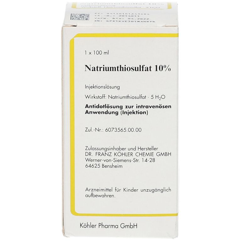 Natriumthiosulfat 10 % 100 ml mit dem E-Rezept kaufen - Shop Apotheke