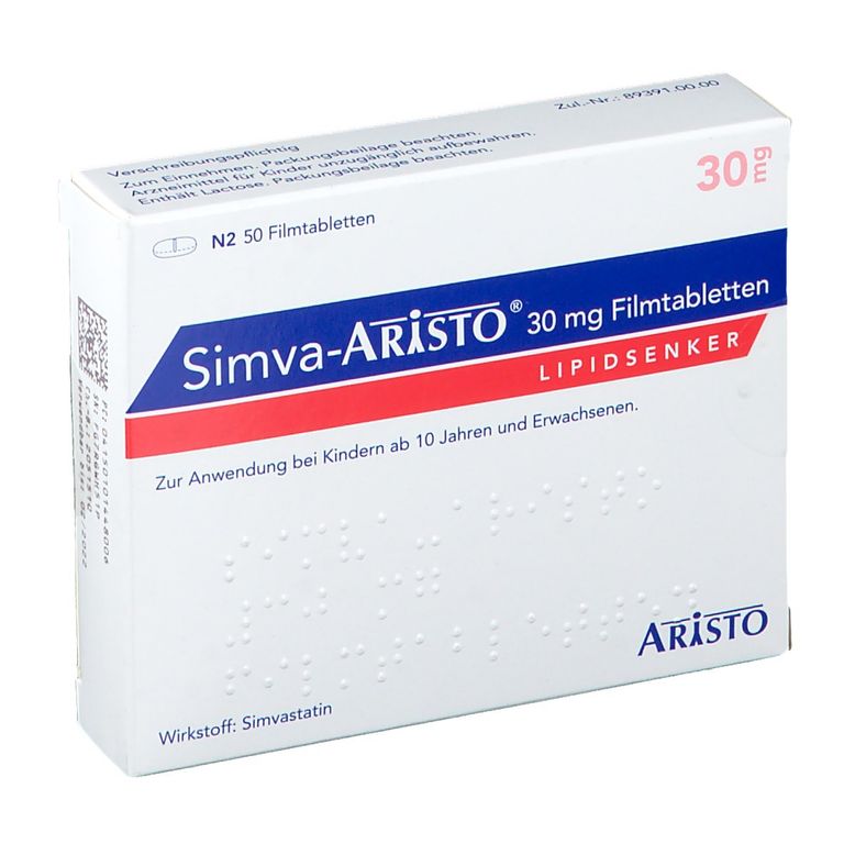 Simva-Aristo® 30 mg 50 St mit dem E-Rezept kaufen - Shop Apotheke