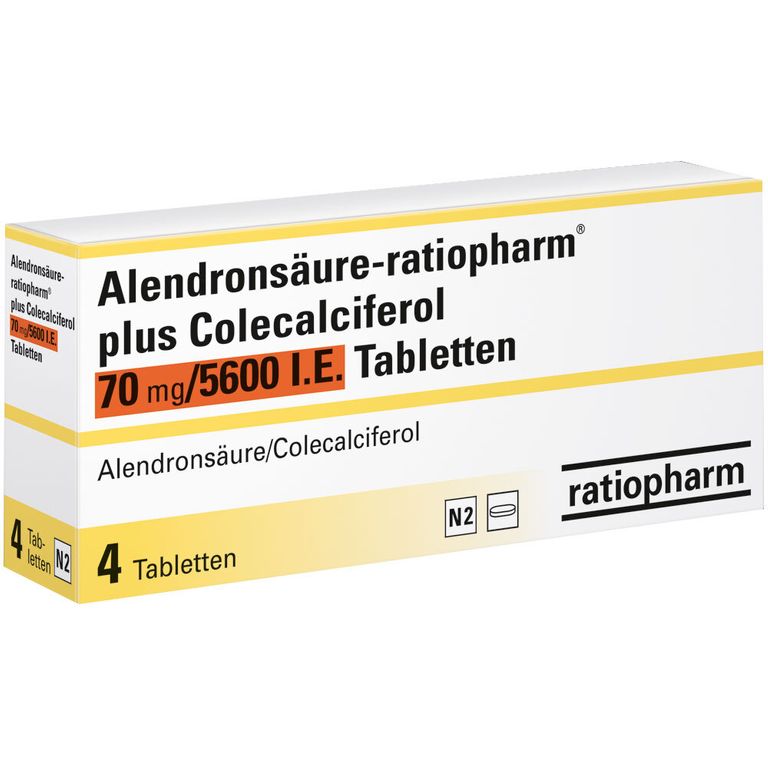 Alendronsäure-ratiopharm® plus Colecalciferol 70 mg/5600 I.E. 4 St mit ...