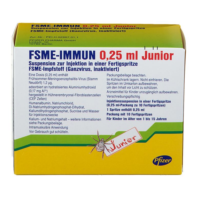 FSME-IMMUN 0.25ML JUN O KA 10 St mit dem E-Rezept kaufen - Shop Apotheke