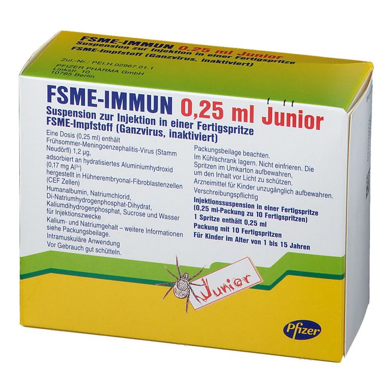 FSME-IMMUN 0.25ML JUN O KA 10 St mit dem E-Rezept kaufen - Shop Apotheke
