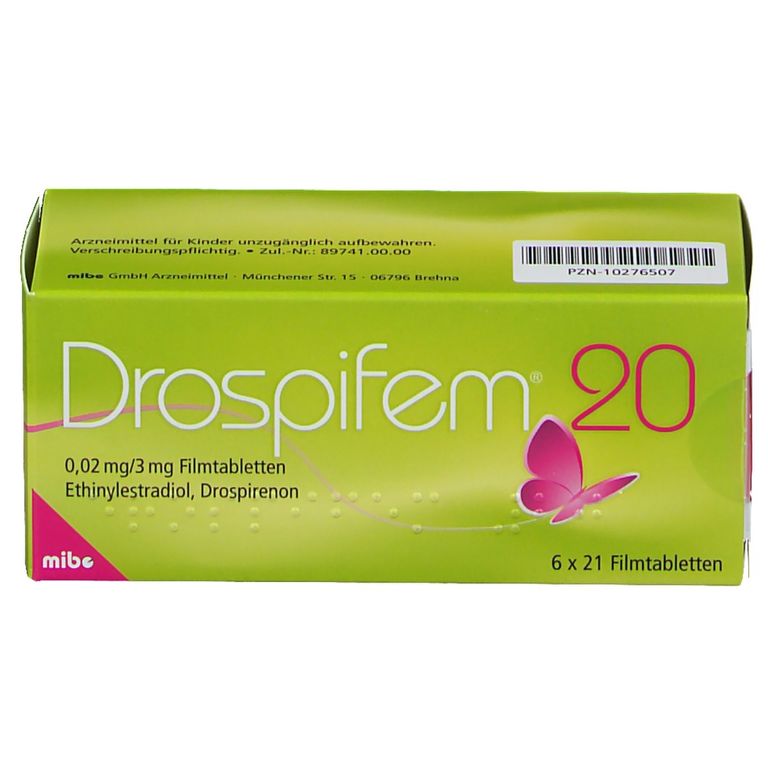 Drospifem 20 0,02 mg/3 mg 6x21 St mit dem E-Rezept kaufen - Shop Apotheke