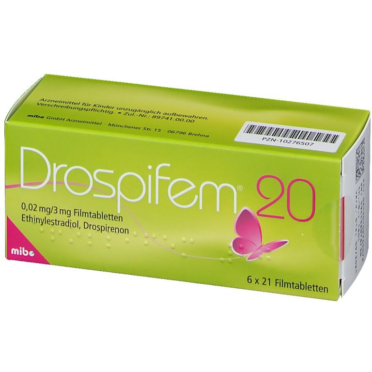 Drospifem 20 0,02 mg/3 mg 6x21 St mit dem E-Rezept kaufen - Shop Apotheke