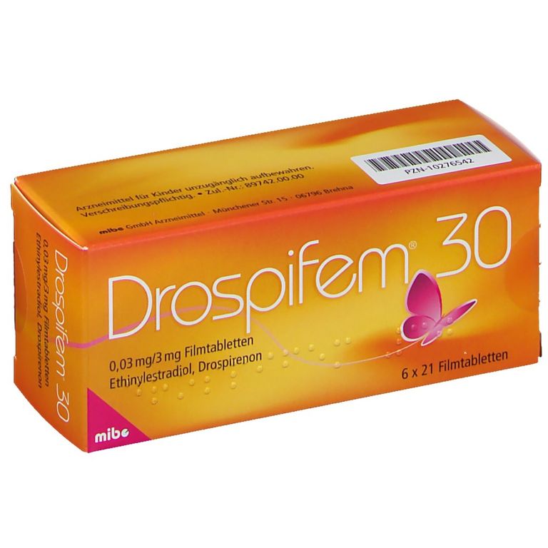 Drospifem 30 0,03 mg/3 mg 6x21 St mit dem E-Rezept kaufen - Shop Apotheke