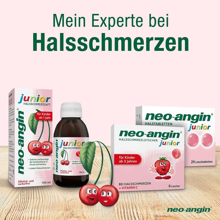 neo-angin junior Halsschmerzsaft mit leckerem Kirschgeschmack für ...