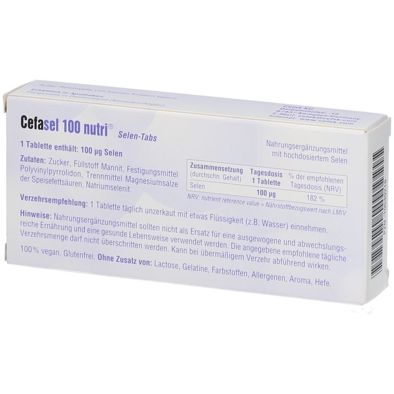 Cefasel 100 nutri® Selen-Tabs 60 St - Shop Apotheke