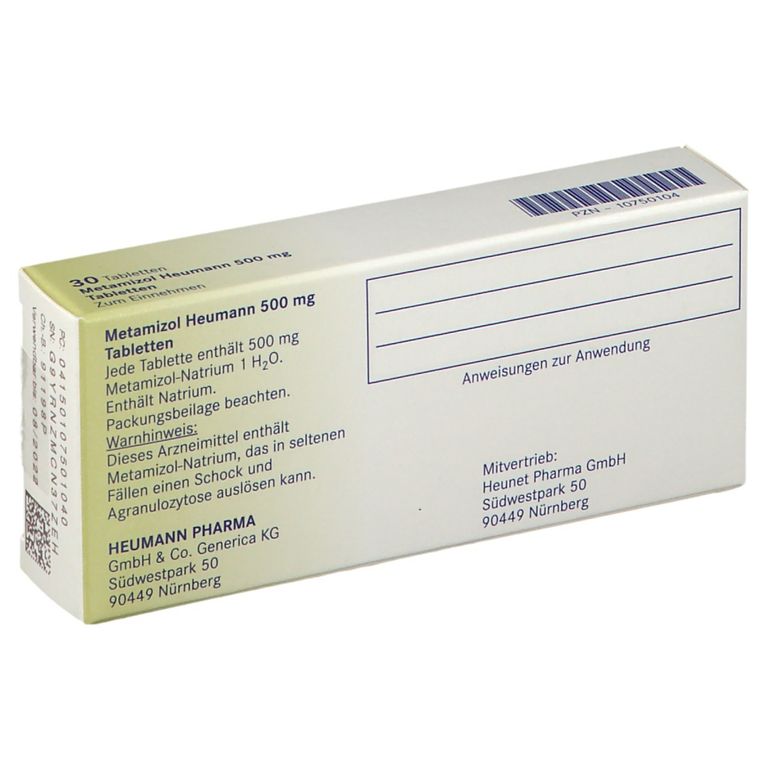 Metamizol Heumann 500 mg 30 St mit dem E-Rezept kaufen - Shop Apotheke