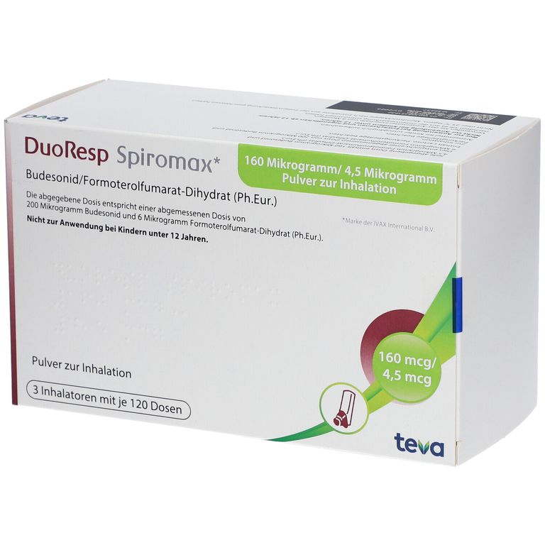 Duoresp Spiromax 160µg/4,5µg/Dosis 3 St mit dem E-Rezept kaufen - Shop ...