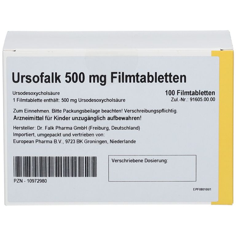 URSOFALK 500 mg Filmtabletten 100 St mit dem E-Rezept kaufen - Shop ...