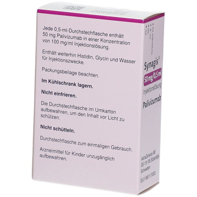 Synagis 100 mg/0,5 ml 1x0,5 ml mit dem E-Rezept kaufen - Shop Apotheke