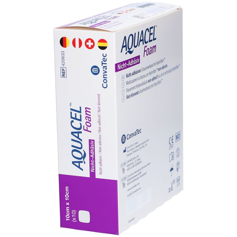 AQUACEL Foam nicht adhäsiv 10x10 cm 10 St - Shop Apotheke