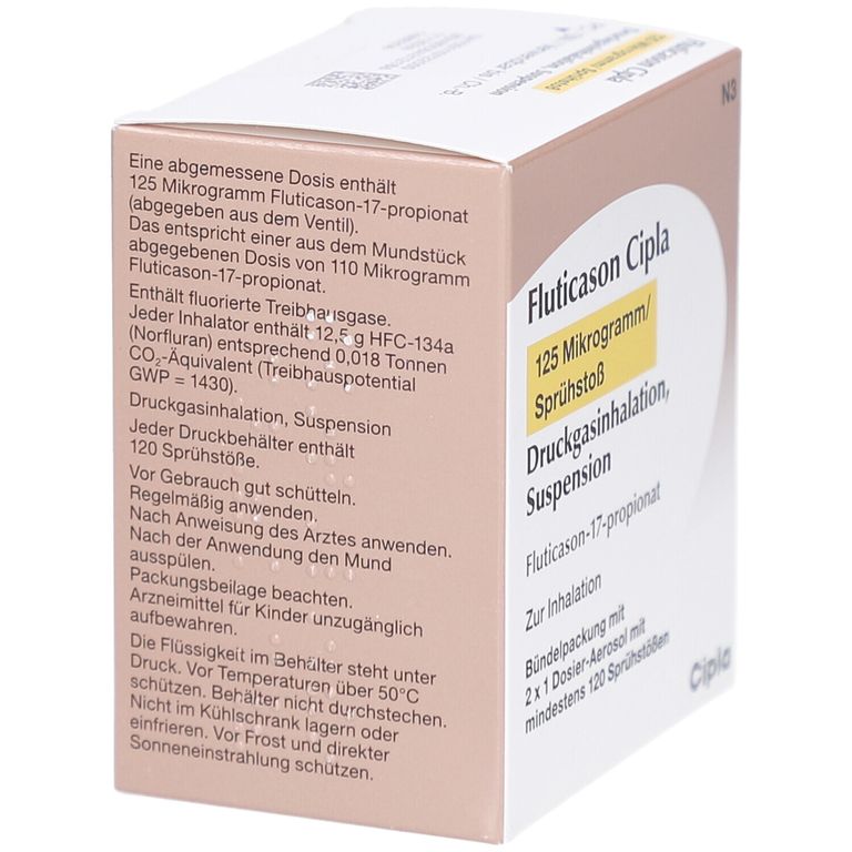 Fluticason Cipla 125 Mikrogramm/Sprühstoß 2 St mit dem E-Rezept kaufen ...