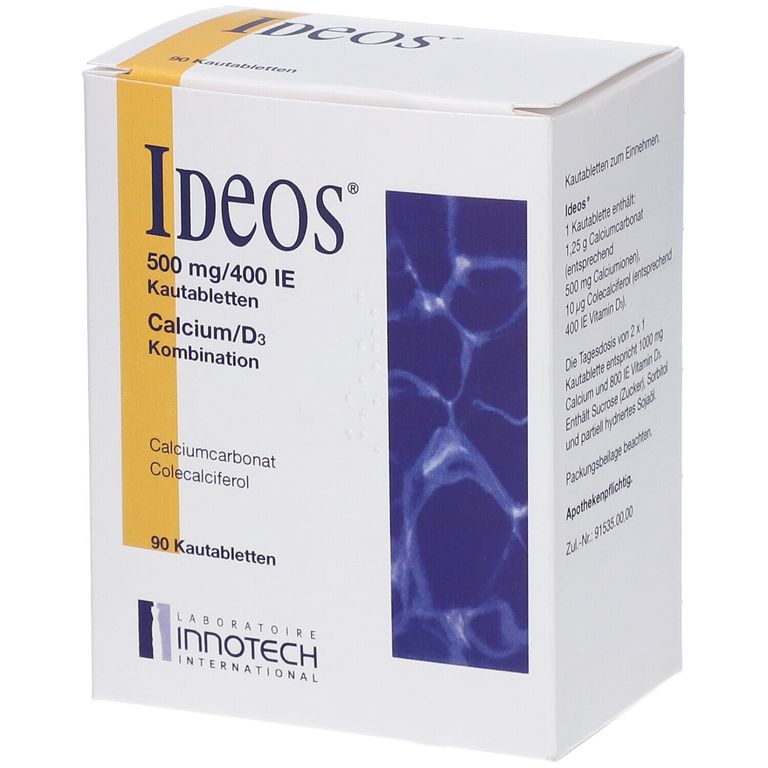 IDEOS® 500 mg/400 I.E. 90 St - Shop Apotheke