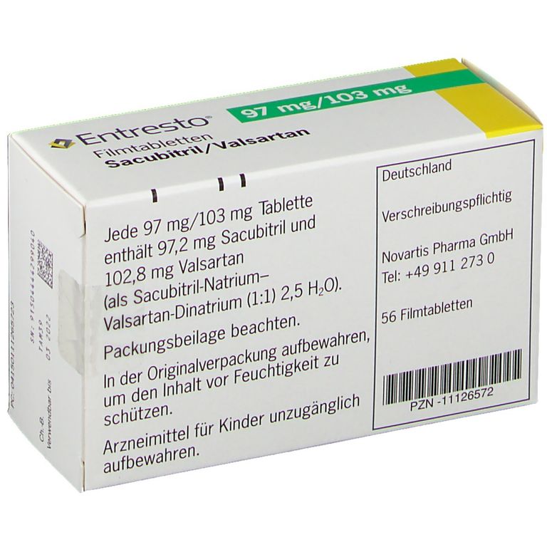 Entresto® 97 mg/103 mg 56 St mit dem E-Rezept kaufen - Shop Apotheke