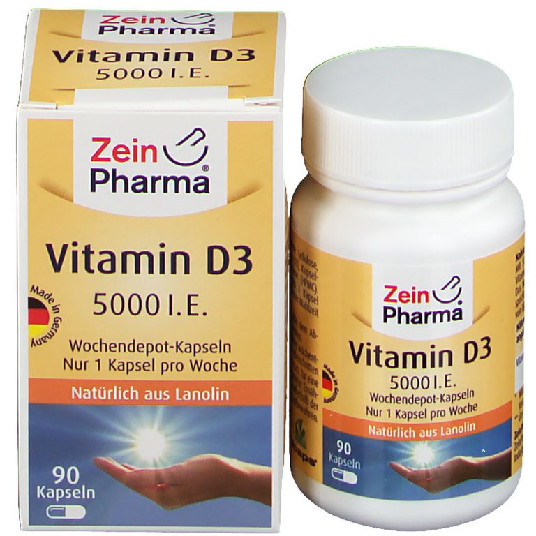ZeinPharma® Vitamin D3 Kapseln 5000 I.E. 90 St - Shop Apotheke